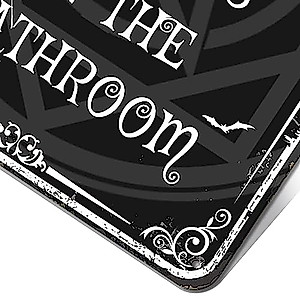 Spooky Metal Sign Please Do Not Summon Demons In The Bathroom,Gothic Bathroom Decor Wall Art,Halloween Decorations Witchy Goth Room Decor 12x8 Inches