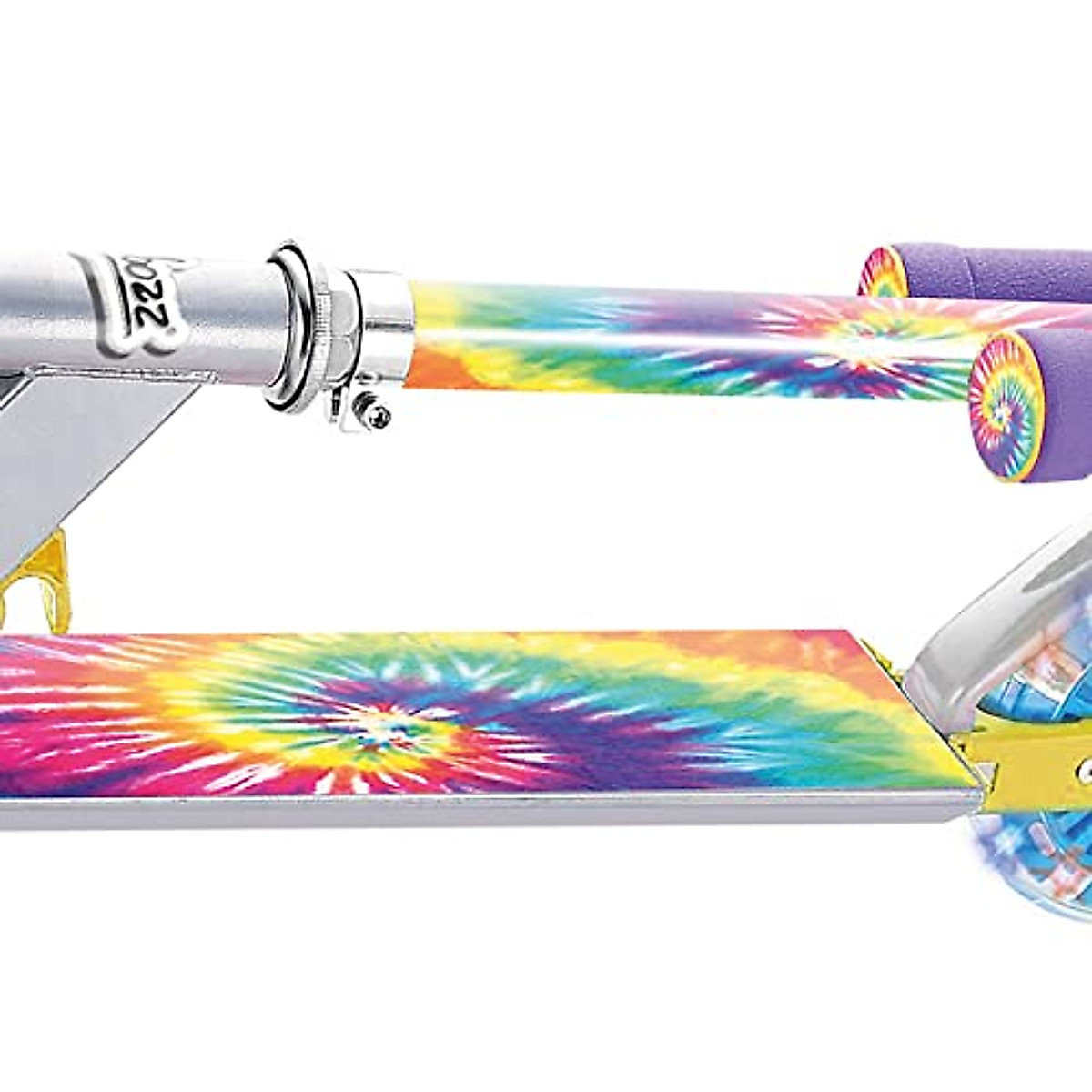 Ozbozz Tie Dye Foldable Scooter - Light UP Wheels - Ages 5 and up