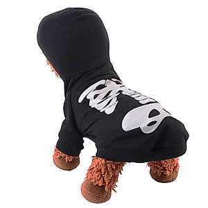 ULTECHNOVO Boys Costumes Halloween Dog Hoodie Glow in The Dark- Skeleton Dog Costumes- Flexible Ghost Jumpsuit Pet Clothing for Small Medium Large Dogs Cats Plain Hoodies