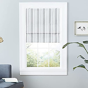 Exclusive Home Ricardo Total Blackout Roman Shade, 31"x64", Black