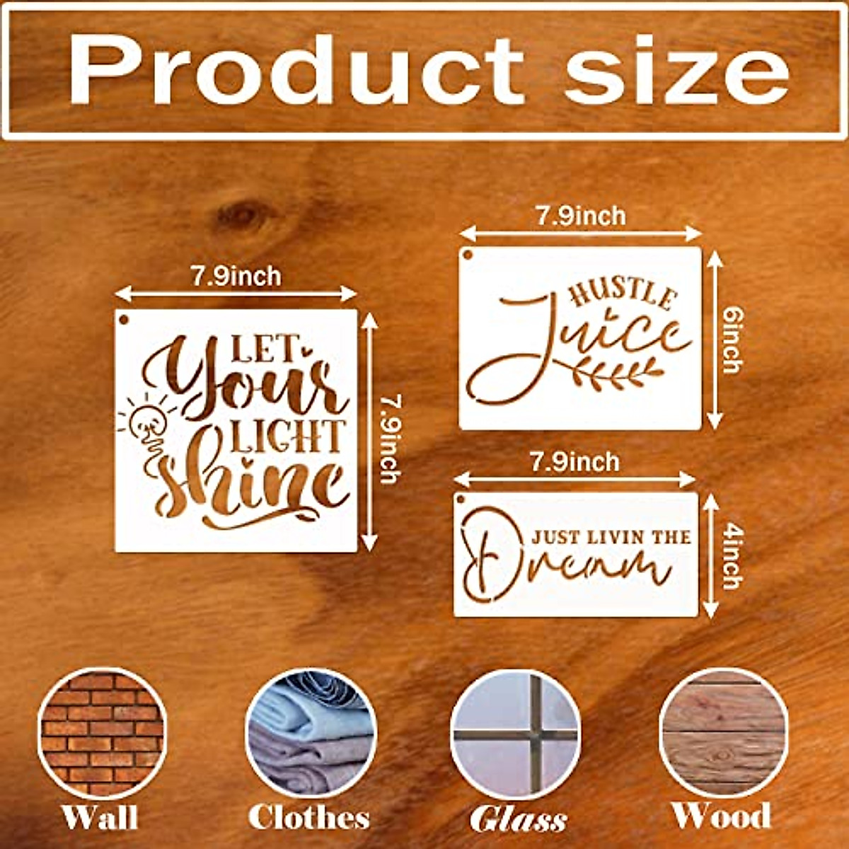 Word Stencils for Painting On Wood Sign Canvas Fabric, Reusable Welcome Farmhouse Burning Inspirational Art Craft Paint Stencil for Shirt Family Furniture Wall Card Making (20 Word 8in)