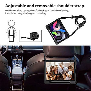 ProCase Rugged Case for iPad Air 11 inch (M2) 2024/ Air 5th / 4th Gen 10.9", Heavy Duty Shockproof Rotating Protective Cover for Air 11/5th Gen 2022 / 4th Gen 2020 -Black