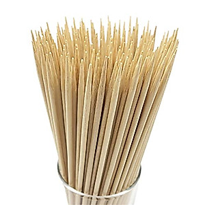 HOPELF 6" Natural Bamboo Skewers for BBQ，Appetiser，Fruit，Cocktail，Kabob，Chocolate Fountain，Grilling，Barbecue，Kitchen，Crafting and Party. Φ=4mm, More Size Choices 8"/10"/12"/14"/16"/30"(100 PCS)
