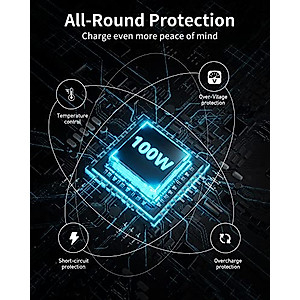 100W USB C Charging Station for Multiple Devices, Nexwell 7-Ports Smart USB Charging Docking Organizer Compatible with MacBook Air, iPhone, iPads, Samsung, Android Phone and Tablets (Cables Included)