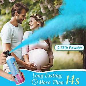Merear Large Gender Reveal Fire Extinguisher 2 Packs, Gender Reveal Ideas, Baby Boy Reveal Party Ideas 100% Biodegragable for Gender Reveal Decorations (Blue)