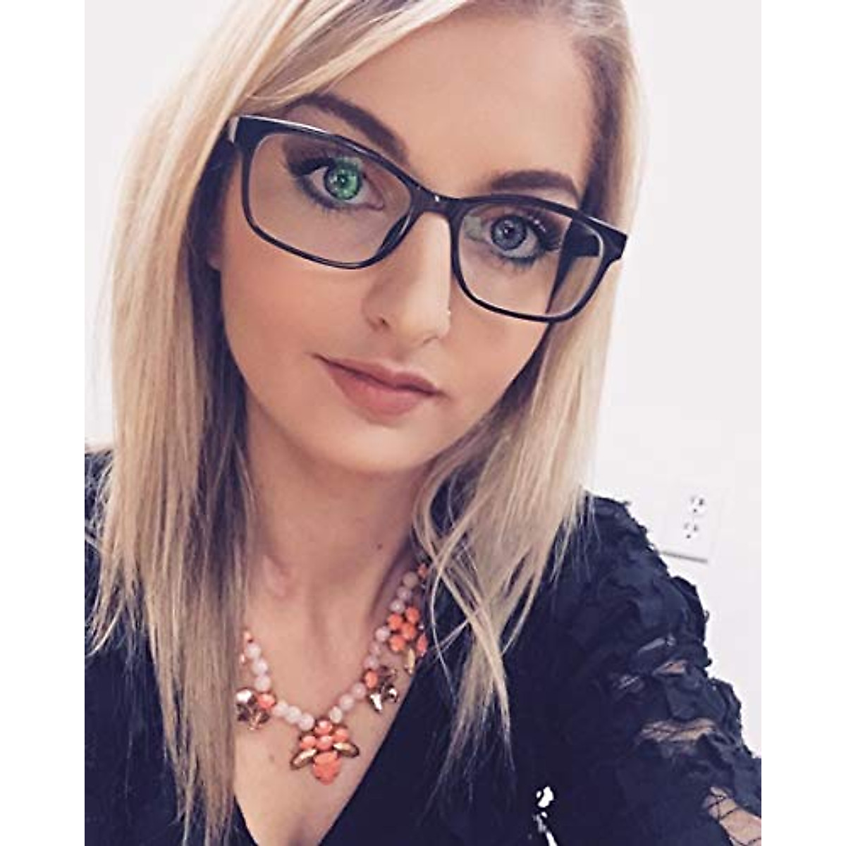 ZENNI Blue Light Blocking Glasses for Women Men Basic Black Rectangle Frame Relieve Digital Screen Eye Strain TR90 Light Eyewear