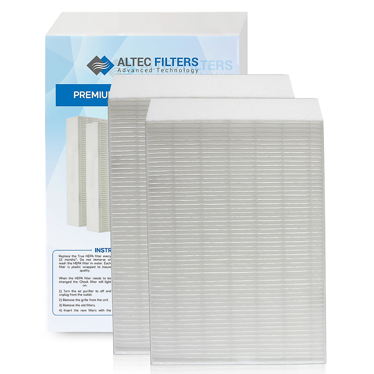Altec Filters HEPA Premium Quality Replacement Filters Compatible with HPA200 Filter R Air Purifier, 2 Pack Fits HPA090, HPA100, HPA200, HPA300 HW HRF-R2 (HRF-R2 2 Pack)
