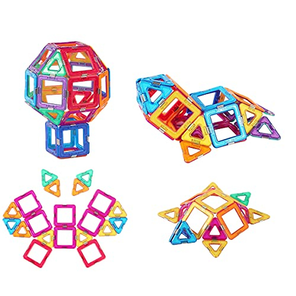 dreambuilderToy 120 Piece Magnetic Tiles, Magnet Building Blocks, STEM Educational Construction Kit，3D car and auto Magnetic Toys, Birthday Gift for Boys and Girls (120 Pieces)