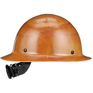 MSA 475407 Skullgard Full-Brim Hard Hat with Fas-Trac III Ratchet Suspension | Non-slotted Hat, Made of Phenolic Resin, Radiant Heat Loads up to 350F - Standard Size in Natural Tan
