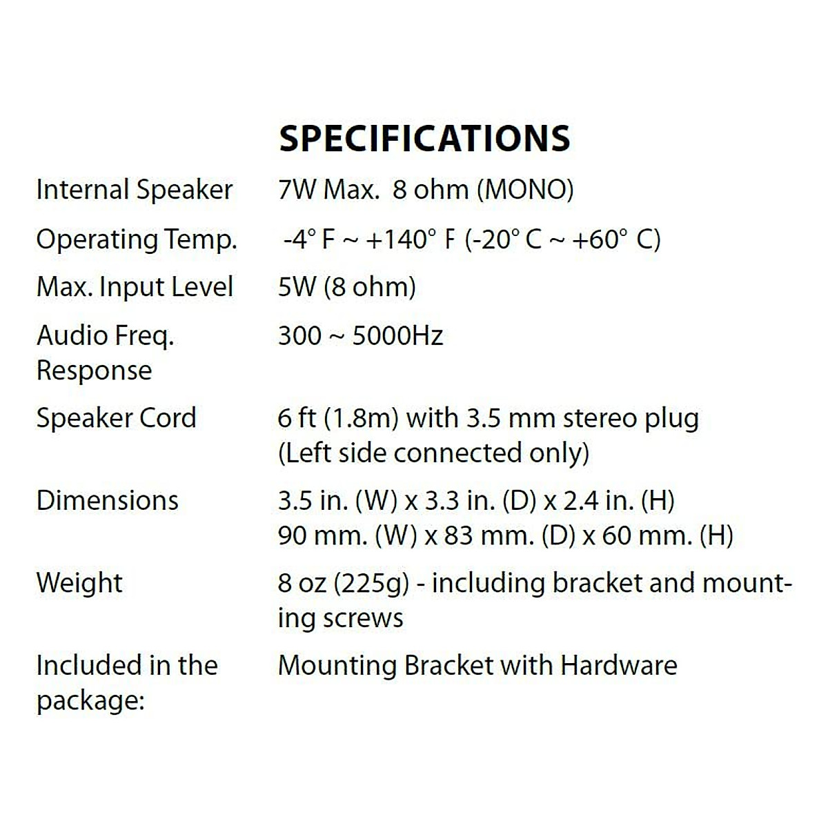 Uniden (BC7) Bearcat 7-Watt External Communications Speaker. Durable Rugged Design, Perfect for Amplifying Uniden Scanners, CB Radios, and Other Communications Receivers.