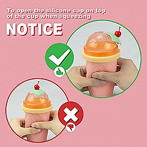 2022 Latest Slushie Maker Cup, Milkshake Maker Slushy Machine with Cherry, Magic Quick Frozen Smoothies Cup, Ice Cream Maker for Kids and Home, DIY Slushy Cup