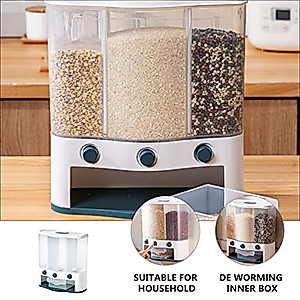 Veemoon 1pc Rice Bucket Plastic to Go Containers Plastic Containers for Food Spaghetti Container Grain Sealing Can Rice Cereal Multifunctional Sealing Can Whole Grains Storage Tank Pp