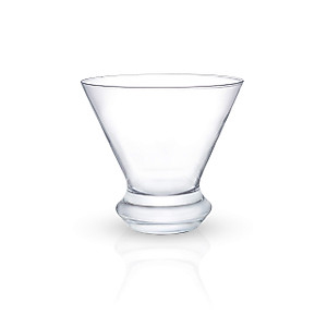 JoyJolt Cosmos Collection Martini Glasses – Set of 2 Crystal Martini Glasses – 8.5 oz Stemless Martini Glasses – Modern Cocktail Glass – Manhattan Glass with Heavy Base Premium Stemless Martini Glass