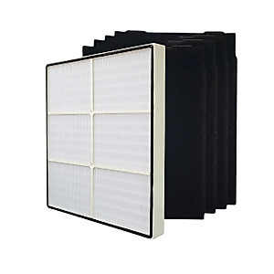Nispira True HEPA Filter (Small) with 4 Pre-Carbon Filters Compatible with Whirlpool Whispure Air Purifier Models AP150 AP250 AP25030K APR25530L Compared to Part # 1183051 1183051K Small Filter. 1 Set