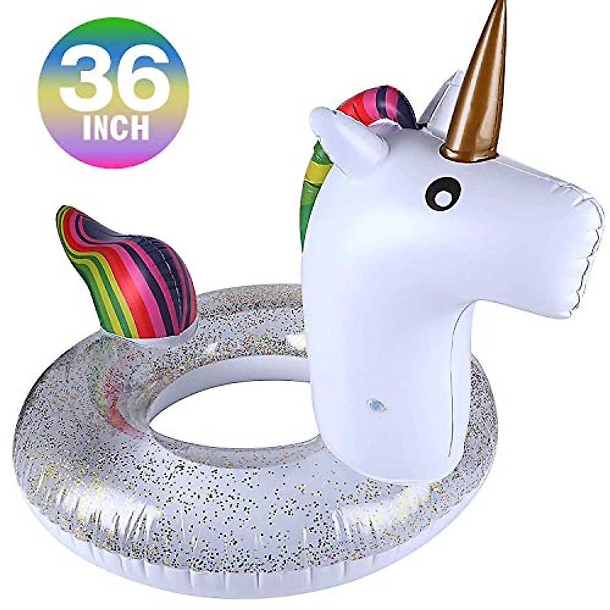 Boxgear Inflatable Float, Glitter Sequin Animal Pool Floats, Swimming Pool Ring, Pool Inflatables for Kids and Adults, Pool Toys Inflatable Unicorn Pool Float, 36 Inch Water Float (36 Inch)