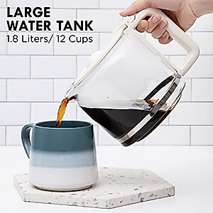 Rae Dunn Programmable Drip Coffee Maker, Coffee Pot for Kitchen, Electric Coffee Machine for Brewing Coffee. Easy to Use Coffee Maker Brews 12 Cups, Genuine Labelled COFFEE