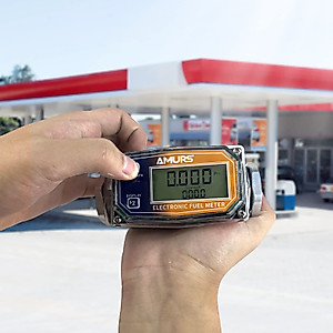 3/4 inch Turbine Flow Meter LCD Digital Display Flowmeter with NPT Counter Detachable Adaptor Flowmeters for Measuring Diesel Kerosene Gasoline Flows