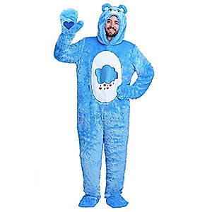 Adult Plus Size Care Bears Grumpy Bear Costume Grumpy Bear Onesie Suit 4X Blue