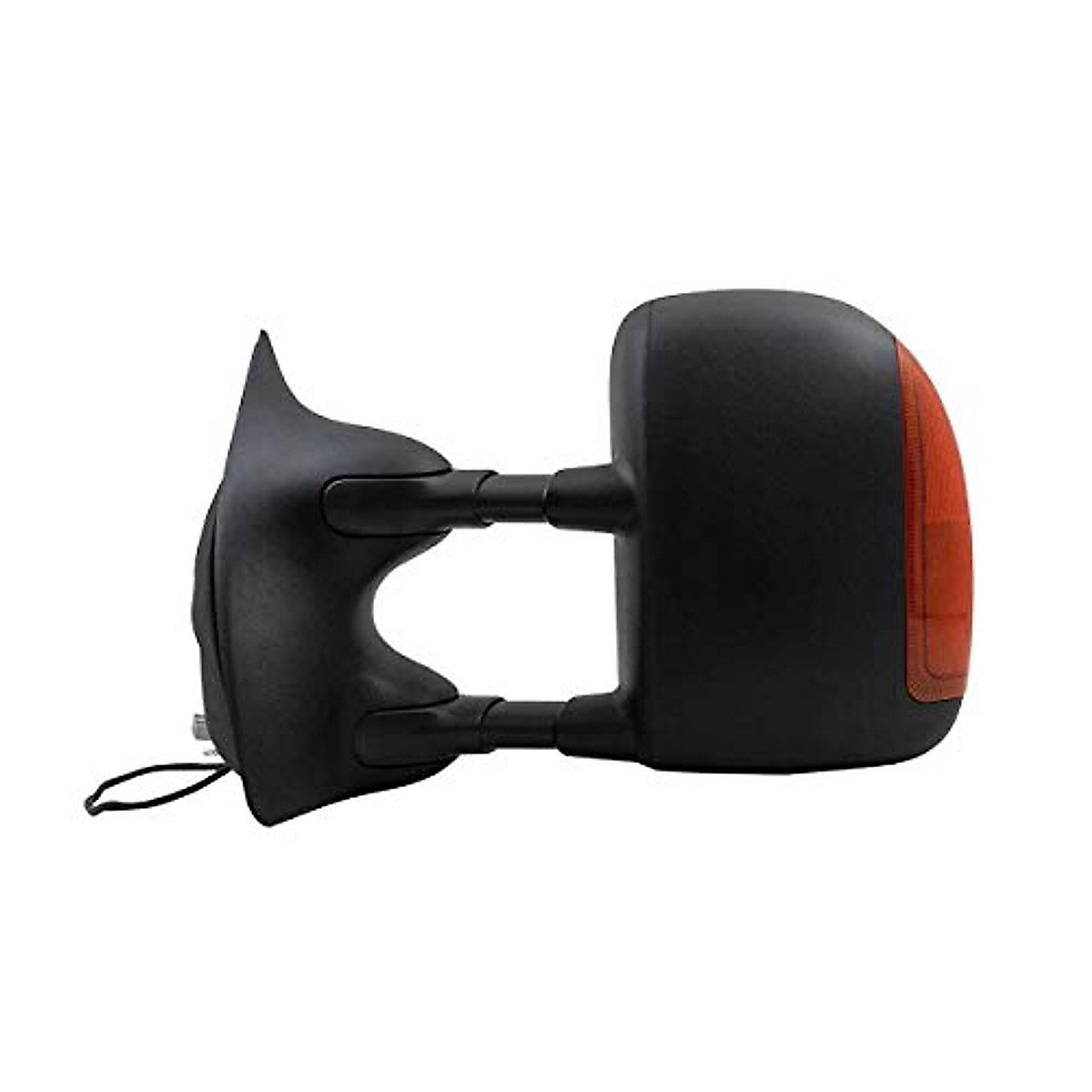 AutoShack KAPFO1320268 Driver Towing Mirror Power Black Textured Heated Manual Folding Replacement for 2001-2005 Ford Excursion 2003-2007 F-250 Super Duty F-350 Super Duty 5.4L 6.0L 6.8L 7.3L 4WD RWD