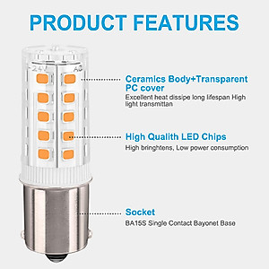 HRYSPN 4PCS BA15S LED bulb p21w 12V 24V, 1141 LED Bulb Bayonet Single Contact Base for RV Camper Trailer Boat Trunk Interior Lights, Warm White 3000K
