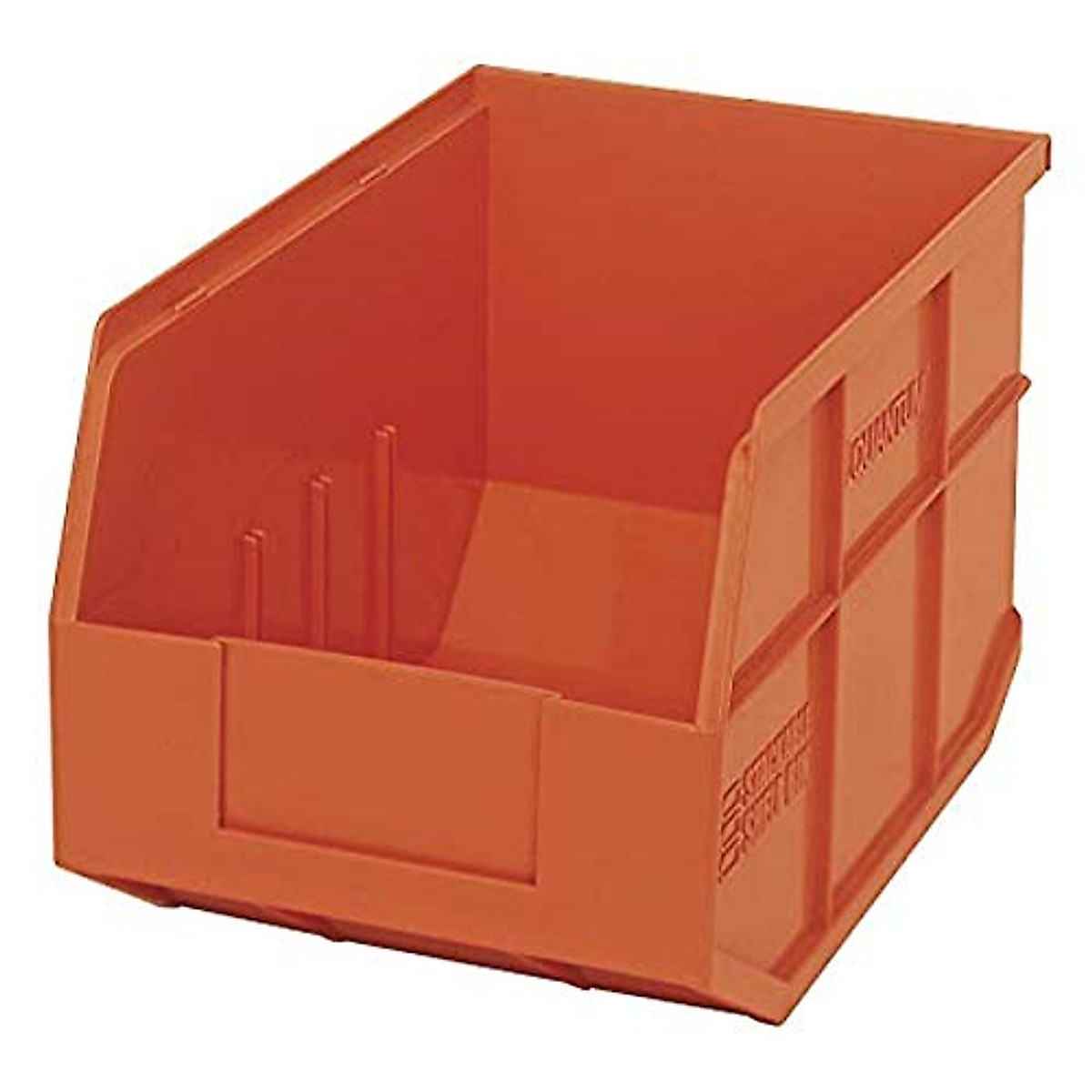 Quantum Storage K-SSB423OR-4 4-Pack Stackable Plastic Shelf Bin, 12" x 8-1/4" x 7", Orange