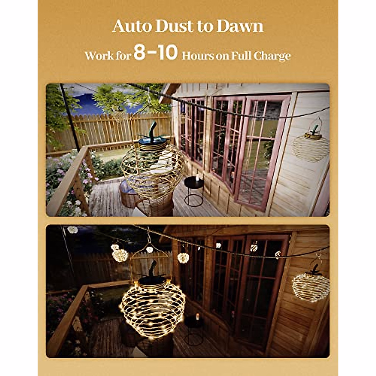 86 LEDs Solar Lights Outdoor Hanging Lantern, JACKYLED Waterproof Apple-Shaped Solar Powered Dusk to Dawn Outdoor Decorative Lighting for Garden, Palm Trees, Sidewalk, Pathway (2 Pack)