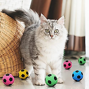 32 Pieces Foam Sponge Football Cat Toy Interactive Cat Soccer Toy Pet Sports Ball for Cat Kitten