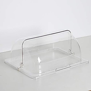 DOITOOL Chafing Dish Cover Roll Top Bakery Pan Display Cover Plastic Clear Dessert Display Cover, 13" x10.6" x6.1 (Only Cover)