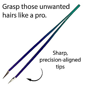 Zizzili Basics Tweezers - Limited Edition Mermaid Slant Tip - Best Tweezer for Eyebrow, Facial Hair Removal and your Precision Needs