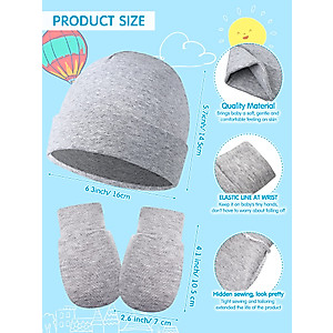 Newborn Hats and Mittens Set Unisex Baby Beanie Hats Gloves (8 Colors,16 Pieces)