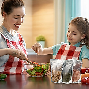 Ctosree 200 Pcs Stand Up Pouch Bags, Sealable Heavy Duty Clear Front with Aluminum Foil Back, Plastic Zipper Food Coffee Candy Storage, Reclosable Bags and Heat Sealable Food Storage (6" x 9")