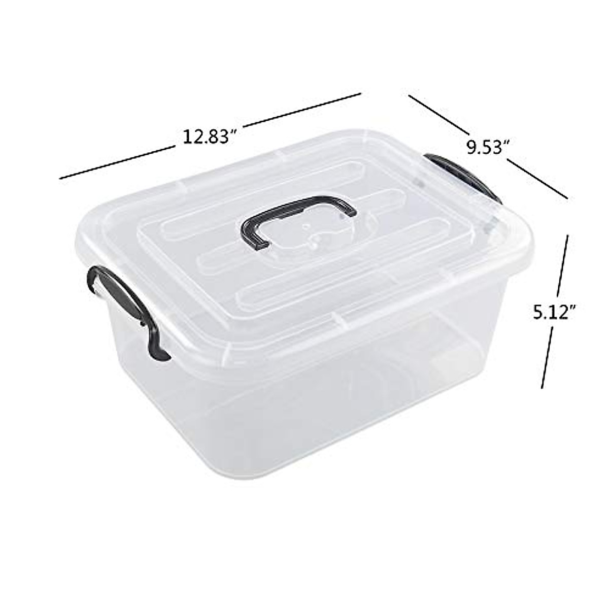 Bringer 2-Pack Plastic Storage Boxes, 8 L Clear Latch Boxes