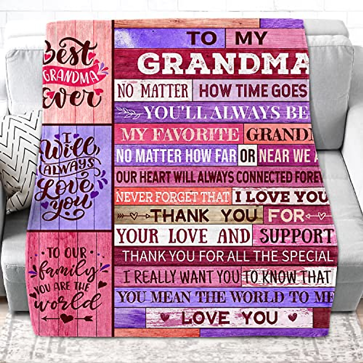 Grandma Gifts Throw Blanket Best Birthday Gifts for Grandma Nana Gifts from Grandchildren Granddaughter Blanket Grandmother (Grandma Gifts, 60"X50")