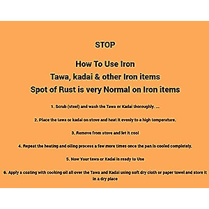 Marshal 11 INCH INDIAN PURE IRON LOHA KADHAI DEEP FRYING PAN KADHAI FOR FRYING, COOKING