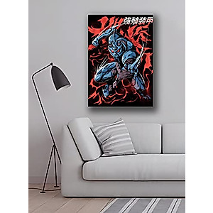 Hand drawn wall art, Guyver anime movie canvas poster, apartment modern wall art, wall art for home, birthday gift idea, gift for her him (Photo Paper Poster, 8-12 inch (20-30cm))