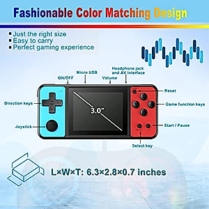 Great Boy Handheld Game Console for Kids Aldults Preloaded 270 Classic Retro Games with 3.0'' Color Display and Gamepad Rechargeable Arcade Gaming Player (Black)