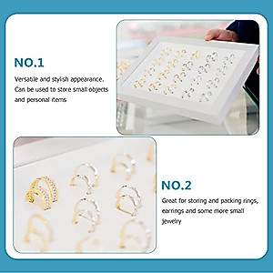 Cabilock Box Hundred ring box baseball holders for balls display jewellery display tray foam ring display 100- slots ring case ring display pad to rotate nose ring jewelry white paper