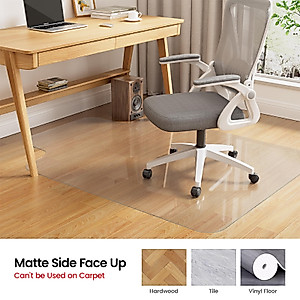 Yecaye Desk Chair Mat for Hardwood Floor, 48"×36" Office Chair Mat, PVC Computer Chair Mat, Floor Protector for Rolling Chair, Only for Hard Floor