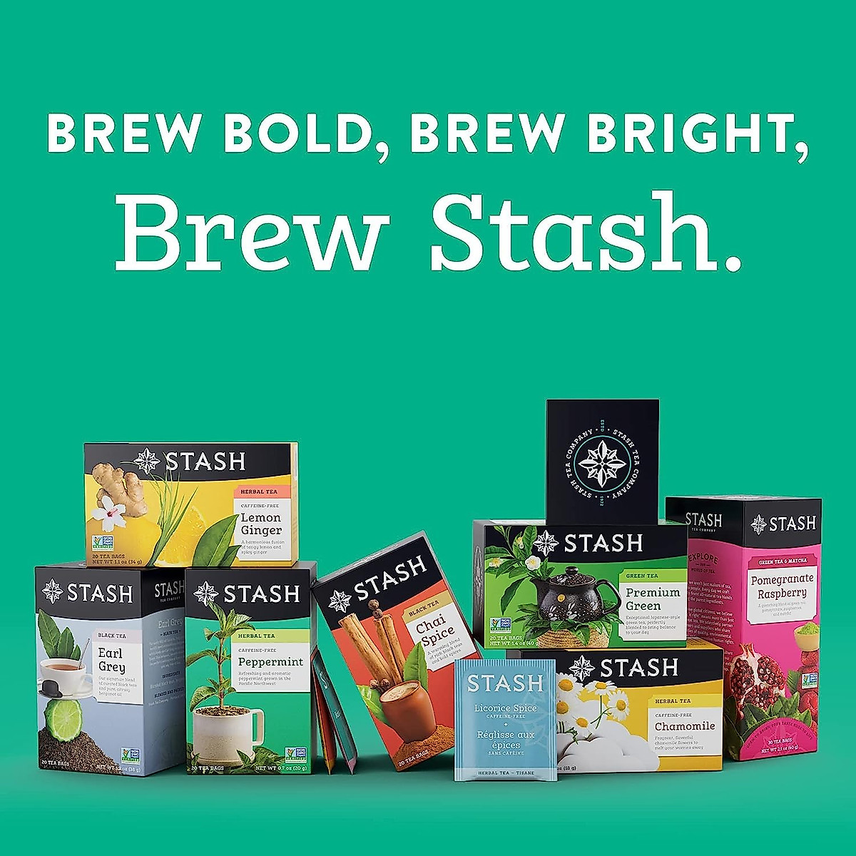 Stash Tea 6 Flavor The Earls Earl Grey Tea Assortment, 6 Boxes of 18 20 Tea Bags Each