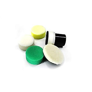 Maxshine 1” Foam Polishing Pads Kit – Specially Designed for Polishing Tiny Spots, Comes with 1” Wool, Cutting, Polishing, Finishing Pads, and 1” Hook & Loop Backing Plate 5/8” Thread