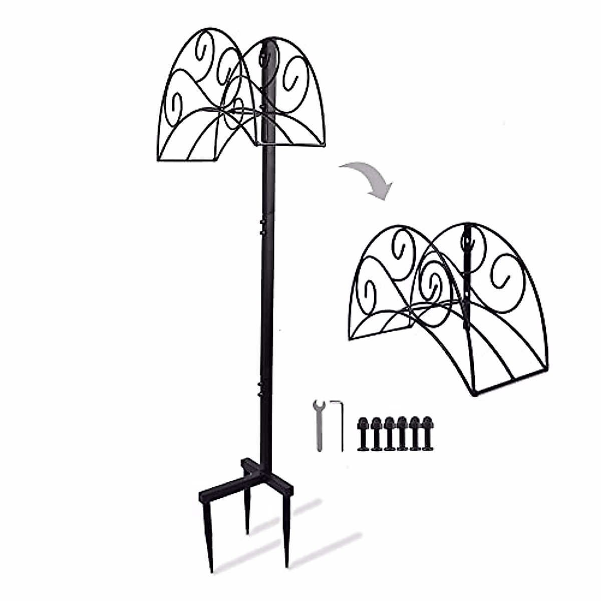 Garden Hose Holder Freestanding Hose Holder For Outside Detachable Water Hose Holder-Holds 125 Ft- Decorative Hose Storage For Garden, Yard