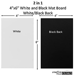 Creative Picture Frames 4x6-inch Black Board with White Back Face Acid Free 4-ply Mat Backer Board (Pack of 25)