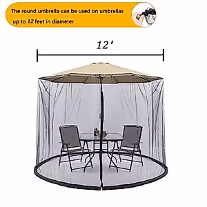 Tiimmgaal 10' x 10' Patio Umbrellas Netting Mosquito Netting, Gazebo Canopy Patio Umbrella square clearance or circularity OtdoorCanopy Umbrella Screen (Black)（Note: mosquito netting only）