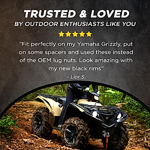 Southern Powersports Tapered Lug Nuts, 16-Piece Black Lug Nut Set, Replacement Wheel Nuts for Polaris, Can Am, Honda, Yamaha, Kawasaki and Suzuki, M10 X 1.25 Thread Pitch, 14mm Hex Head, Alloy Steel