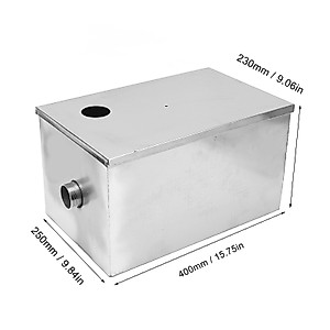Stainless Steel Grease Trap 3 Level Filtration with Locks Rubber Seals Removable Filter Basket for Kitchen Restaurant