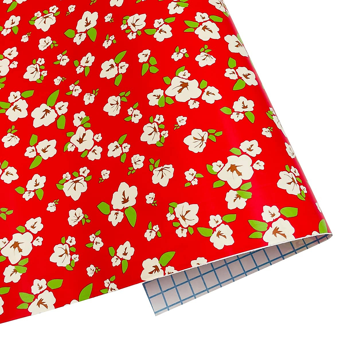 Yifely Vintage Red Shelving Paper Peel & Stick Floral Shelf Liner Countertop Drawer Sticker Redo Old Locker 17.7 Inch by 9.8 Feet