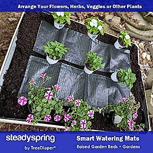 Smart Watering Mat for Raised Garden Beds 30-Day Irrigation Refills with Rain for Gardens, Tomato Plants, Flowers (2-Pack)