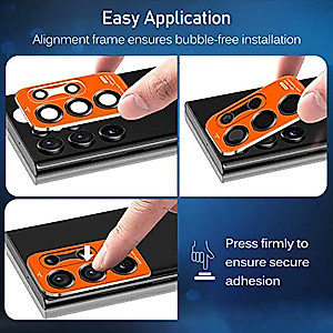 ivoler Camera Lens Protector for Samsung Galaxy S23 Ultra 6.8'' 5G (2023), Ultra-Thin Tempered Glass with Aluminum Edge,Scratch-Proof Alloy Camera Cover Protection Black [Included Easy Removal Tool]