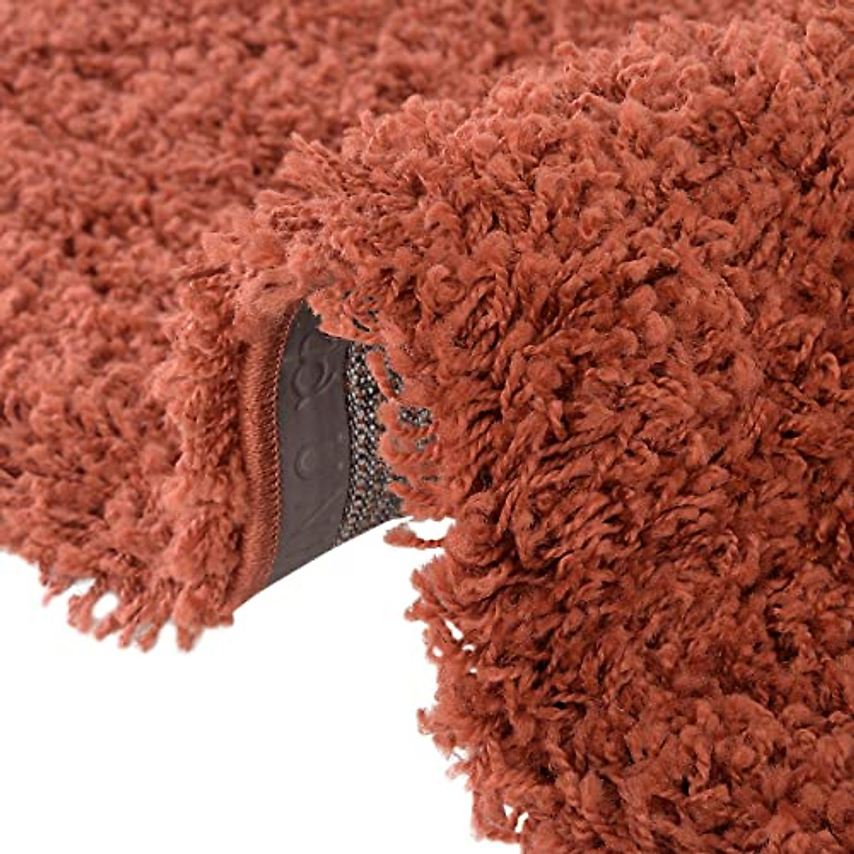 Rugs.com - Über Cozy Solid Shag Collection Rug – 4' x 6' Terracotta Shag Rug Perfect for Entryways, Kitchens, Breakfast Nooks, Accent Pieces
