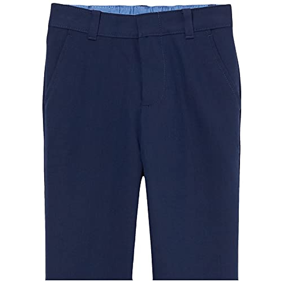 IZOD Boys' Bi-Stretch Flat Front Dress Pant, Bank Blue, 12